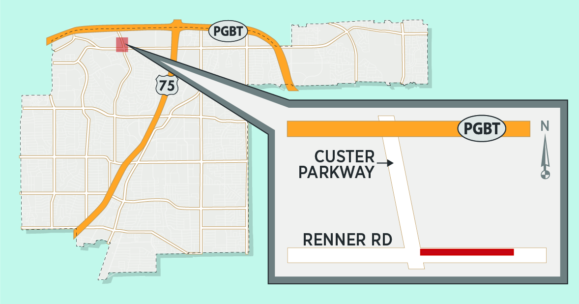 Expect One-Lane Traffic on Westbound Renner, East of Custer Parkway ...