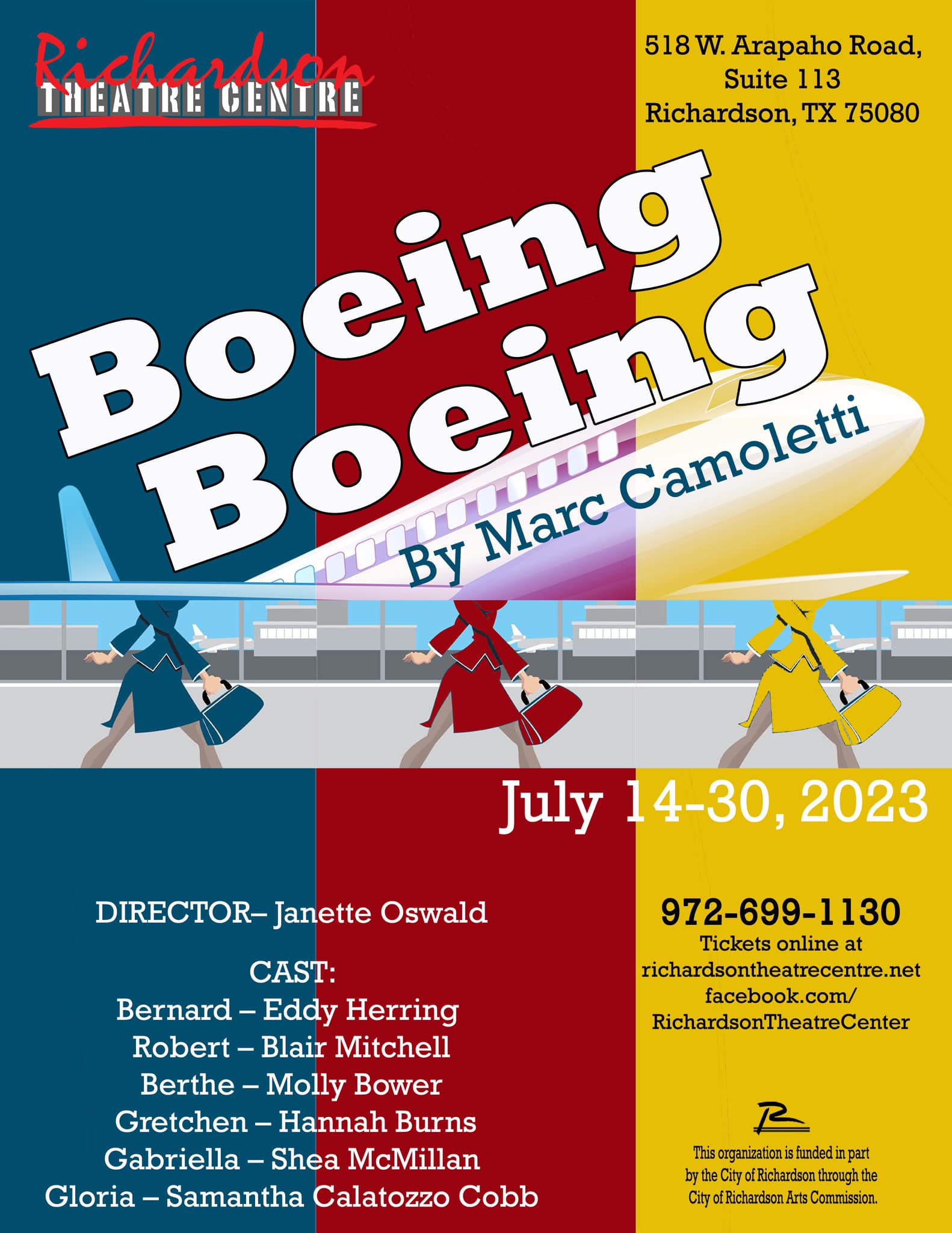 “Boeing, Boeing” Opens at Richardson Theatre Centre July 14 ...